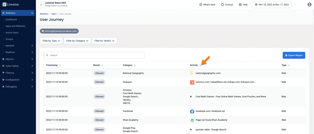 User Journey Report Guide – Linewize Filter